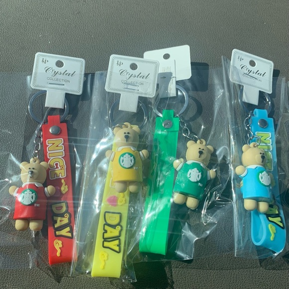 Accessories | 4 Starbucks Keychain Starbucks Teddy Bear Keychain 4 ...